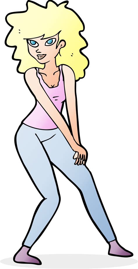 Cartoon Woman Posing 45094062 Png