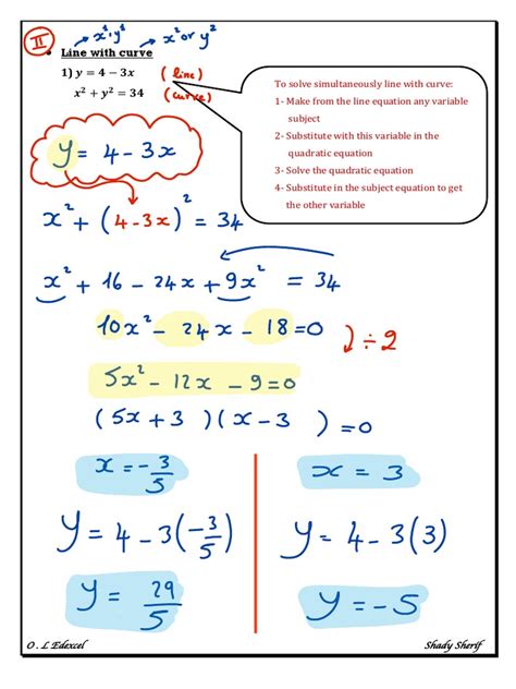 Simultaneous Line With Curve Inequalities Pdf Equations Quadratic Equation