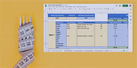 Free Calorie Tracker Spreadsheet Google Sheets
