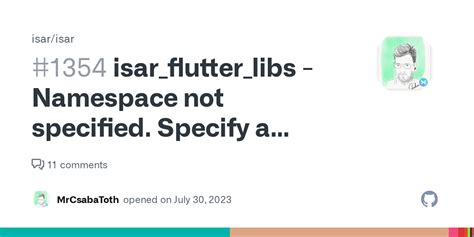 Isarflutterlibs Namespace Not Specified Specify A Namespace In The