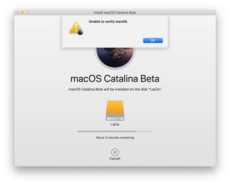 Unable To Verify MacOS When I Try Installing The OS On An External SSD Trying Again Multiple