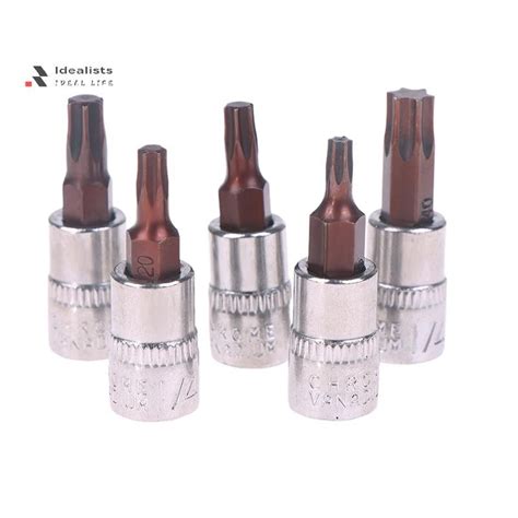 Idealist 5 Pcs Torx Screwdriver Bits 1 4 Inch Drive Socket Head Tools T15 T20 T25 T30 T40 Socket