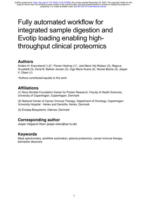 Pdf Fully Automated Workflow For Integrated Sample Digestion And