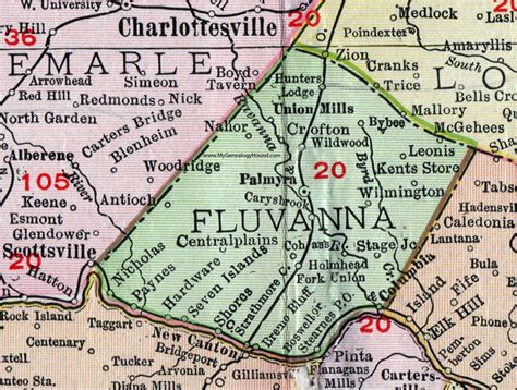 Fluvanna County Virginia Map 1911 Rand McNally Palmyra Columbia Crofton