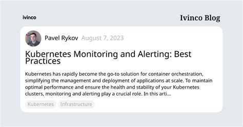 Alerting Best Practices For Microservices In Kubernetes