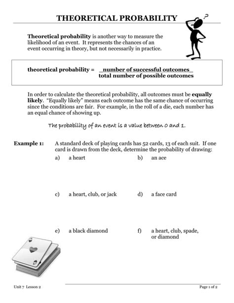 Theoretical Probability Worksheet Examples And Problems