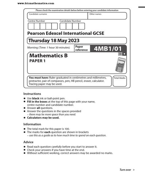 4mb1 01 2023 Edexcel Past Paper Pdf