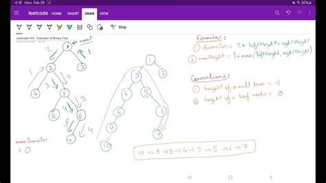 Leetcode 543 Diameter Of Binary Tree Final Using Modified Dfs Youtube