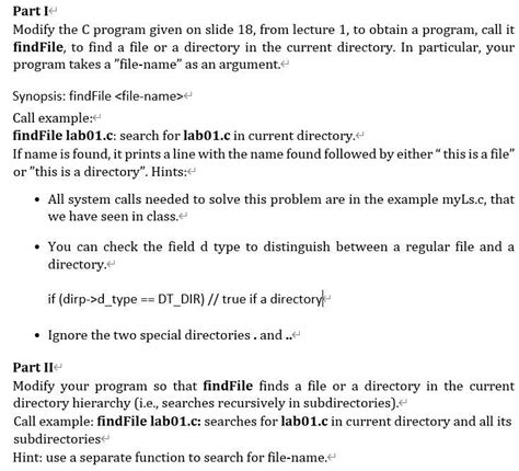 solved part i modify the c program given on slide 18 from