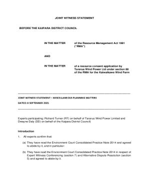 Fillable Online Joint Witness Statement Fax Email Print PdfFiller