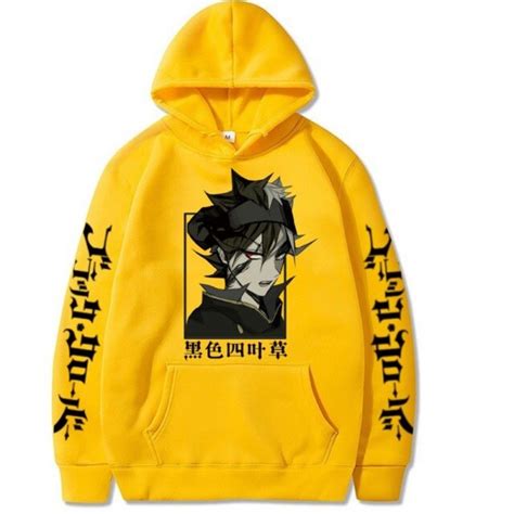 Black Clover Hoodie Yuno Harajuku Pullover Hoodie Black Clover Merch Store