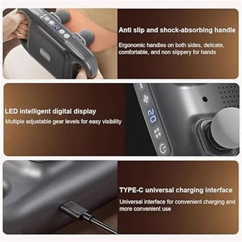 4 Head Massage Gun With 1500 Mah Battery 3 Levels
