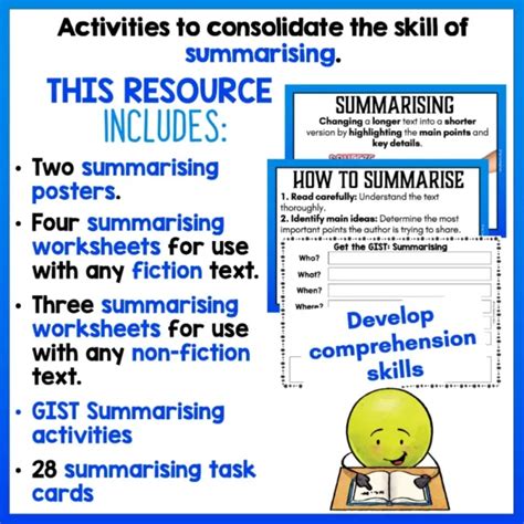 Summarising Activities For Any Fiction Or Non Fiction Text Top