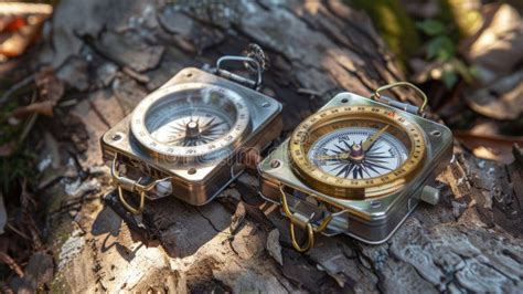 Compact Compasses For Portable Use Stock Illustration Illustration Of