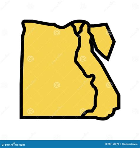 Egypt Map Color Icon Vector Illustration Stock Vector Illustration Of