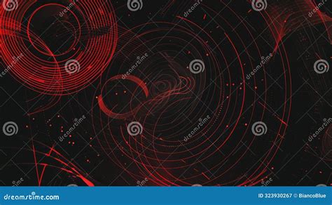 Futuristic Red And Black Circular Interface Design Sci Fi Technology