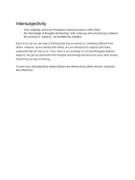Understanding Intersubjectivity And Dialogue Pdf