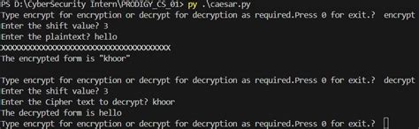 learned caesar cipher algorithm at prodigy infotech robin kc posted