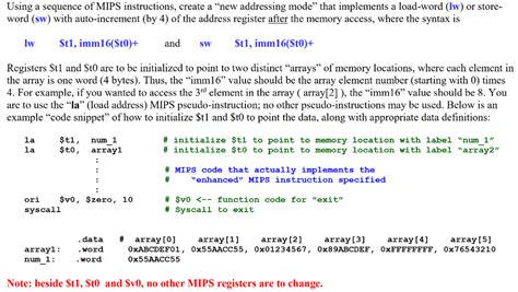 solved using a sequence of mips instructions create a “new
