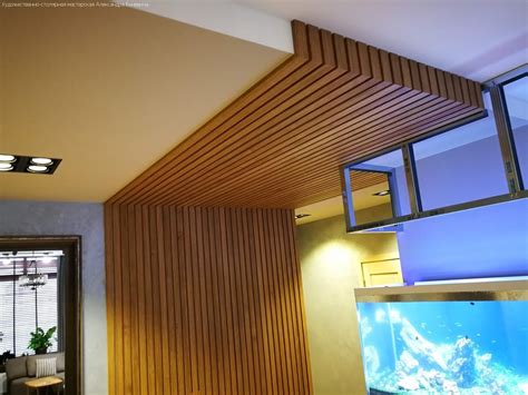 Подвесной потолок из реек 74 фото