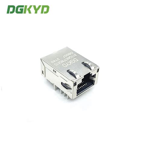 24 13mm Rj45 Connector Port Gigabit Ethernet Filter With Light Shrapnel