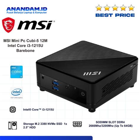 Jual MSI MINI PC CUBI 5 12M Intel Core I3 GEN 12th Barebone Shopee Indonesia
