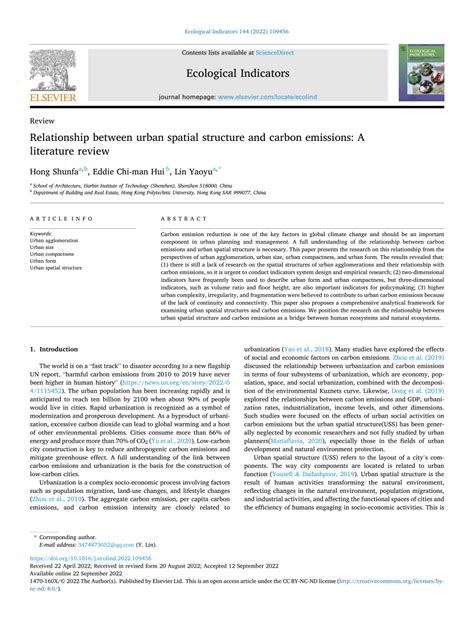 Pdf Relationship Between Urban Spatial Structure And Carbon Emissions