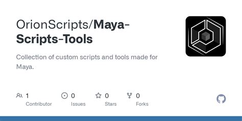 Github Orionscriptsmaya Scripts Tools Collection Of Custom Scripts And Tools Made For Maya