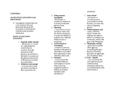 CHAPTER 2 Accounting Concepts And Principles Reviewer CHAPTER 2 ACCOUNTING CONCEPTS AND Studocu