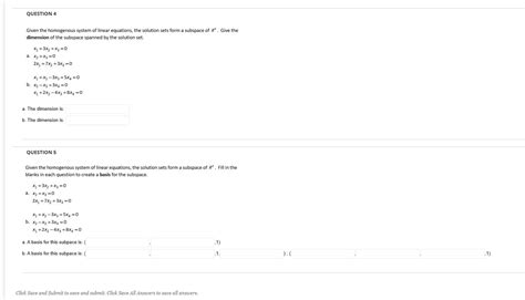 Solved Given The Homogenous System Of Linear Equations The