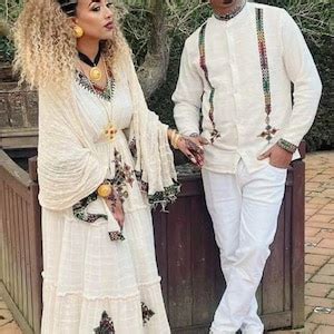Ethiopian Eritrean Traditional Clothes For Couples Designed By Shebbaa Etsy