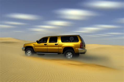 Suv Car In Dessert Neural Network Ai Generated Stock Image Image Of