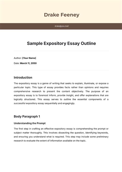 Free Narrative Essay Outline Template To Edit Online