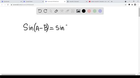 SOLVED The difference formula for the sine function is 𝐧 A B