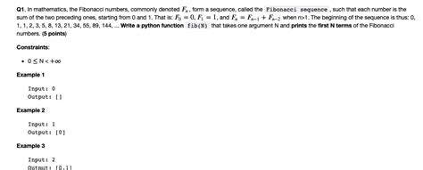 solved q1 in mathematics the fibonacci numbers commonly