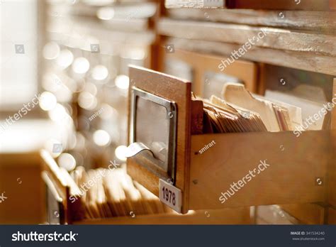 Old Card Index With Cards In A Library Stock Photo 341534240 Shutterstock
