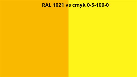 Ral 1021 Vs Cmyk 0 5 100 0 Ral Colour Chart Uk