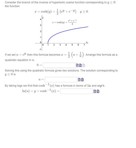 Solved Consider The Branch Of The Inverse Of Hyperbolic