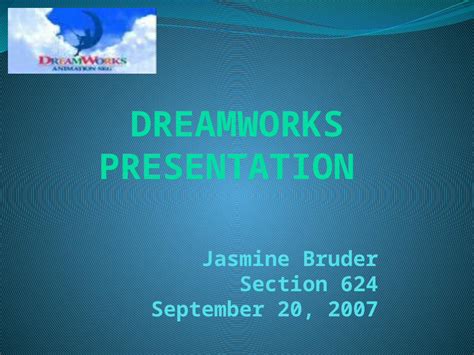 Pptx Dreamworks History 1994 Dreamworks Is Formed In October Steven Spielberg Jeffrey