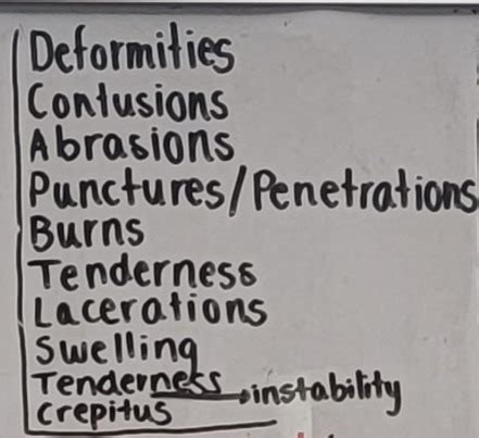 Trauma Assessment Skill Walkthrough Flashcards Quizlet