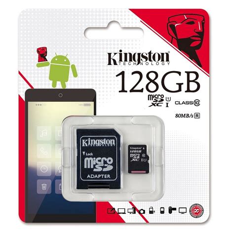 Kingston SDC10G2/128GBFR 128GB Micro SDXC UHS-I Class10 with SD Adapter