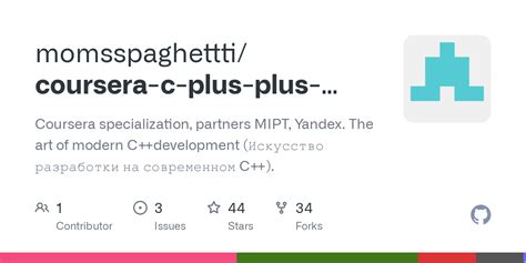 Github Momsspaghettticoursera C Plus Plus Modern Development Coursera Specialization
