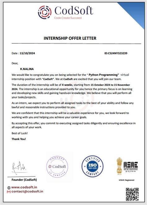 nalina kanagaraj on linkedin 🎉 excited to announce my python programming internship with codsoft …