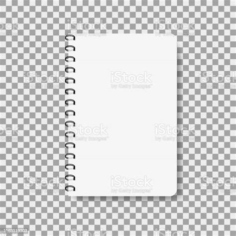 모의 스타일의 사실적인 노트북 나선형빈 메모장입니다 격리 된 배경에 빈 메모장의 템플릿입니다 나선형이 있는 참고 사항벡터 0명에 대한 스톡 벡터 아트 및 기타 이미지