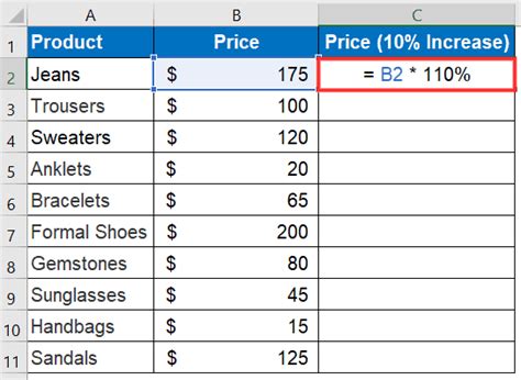 how to add a percentage to a number in excel 4 easy ways