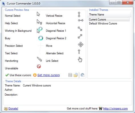 Manage Cursor Groups On Windows With Cursor Commander Ghacks Tech News