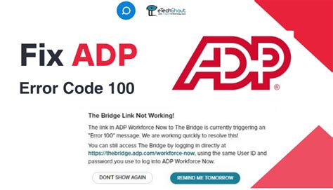 Fix Adp Error Code 100