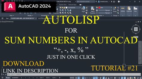Tutorial 21 Autocad Lisp Sum Numbers Autocad Text Division Subtraction Division In