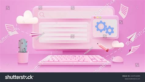 Web Development Coding Programming Banner Computer Stock Vector