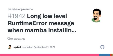 Long Low Level Runtimeerror Message When Mamba Installing From A Wrong